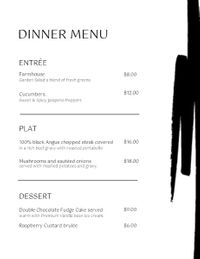 94 Free Dinner Menu Templates to Design and Customize for Free | Fotor