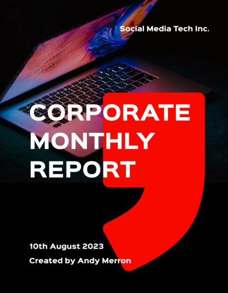 Customizable Modern Social Media Corporate Monthly Report Report ...