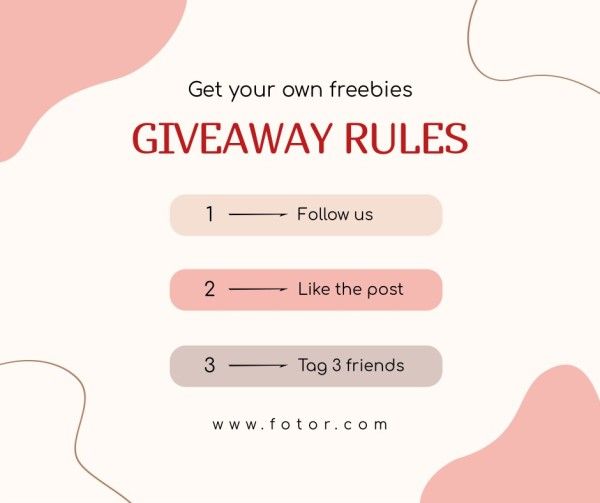 Pink Branding Giveaway Rules Freebies Facebook Post Template And Ideas For Design Fotor