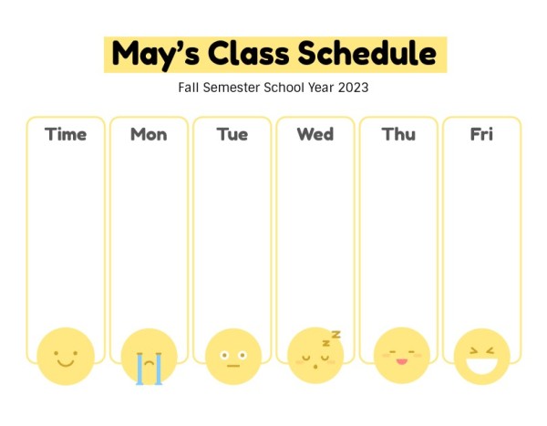 Create a Class Schedule with Free Class Schedule Maker | Fotor Graphic ...