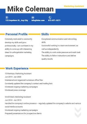 Free Marketing Resume Templates to Design and Customize for Free | Fotor