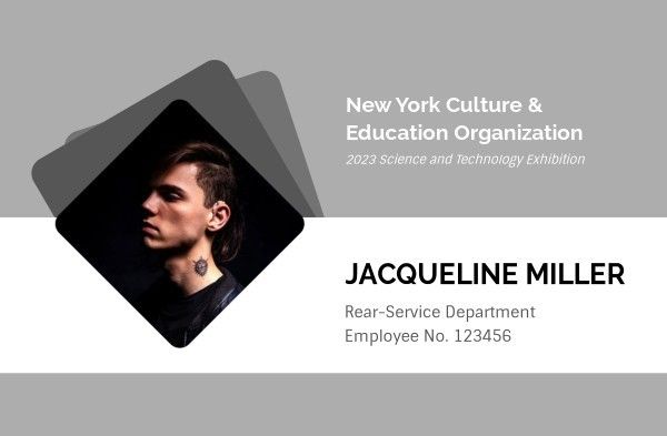 White And Grey Organization Person Information ID Card ID Card Template 