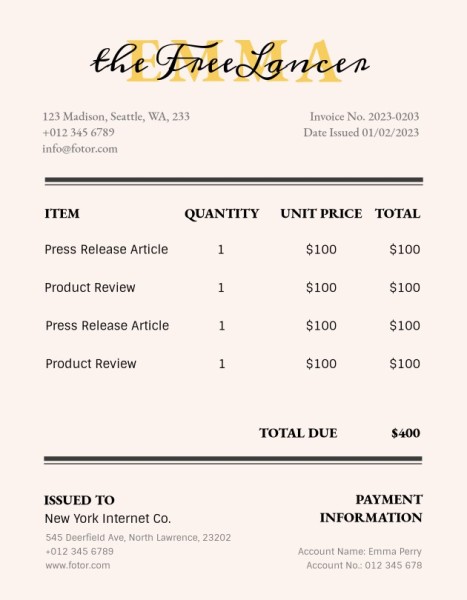Invoice Generator Create A Professional Business Invoice Online For 