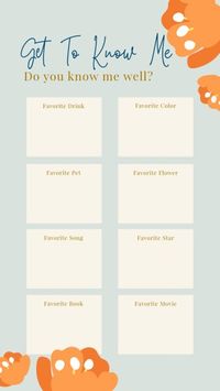 Get to Know Me Templates: Edit Online for Free | Fotor
