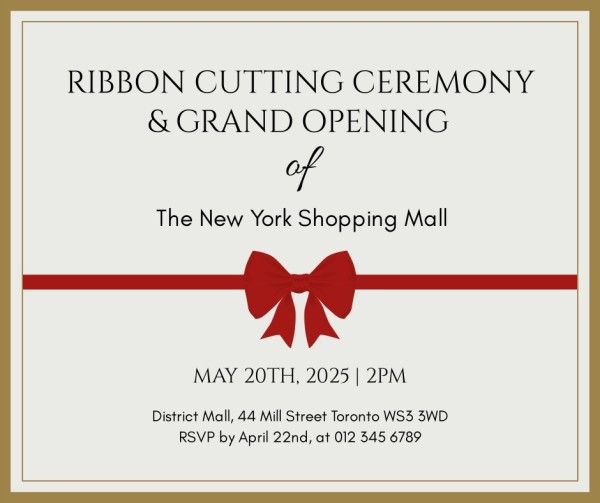 Ribbon Cutting Invitation Template