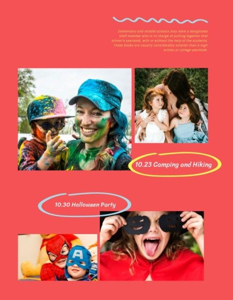 Red Puzzle Primary School Yearbook Yearbook Template And Ideas For 