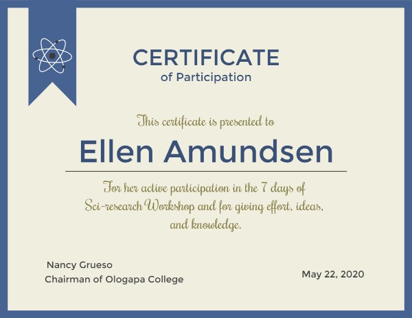 Customizable Certificate Of Participation Certificate Templates Fotor 