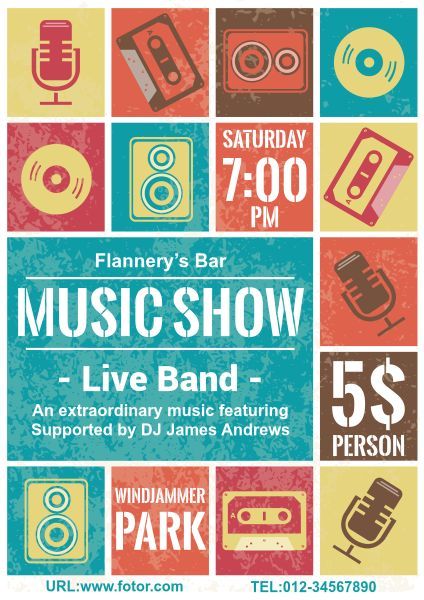 Pub Music Live Show Poster Template And Ideas For Design Fotor