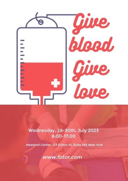 Customizable Blood Donation Poster Templates Fotor Graphic Designer