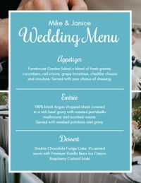 50+ Wedding Menu Templates: Customize & Download for Free | Fotor