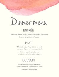 98 Free Dinner Menu Templates to Design and Customize for Free | Fotor